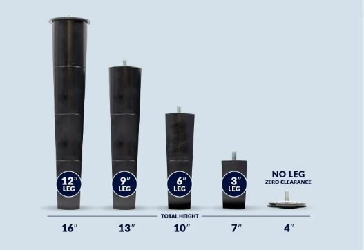 What are the heights of the adjustable base legs? – Stearns & Foster